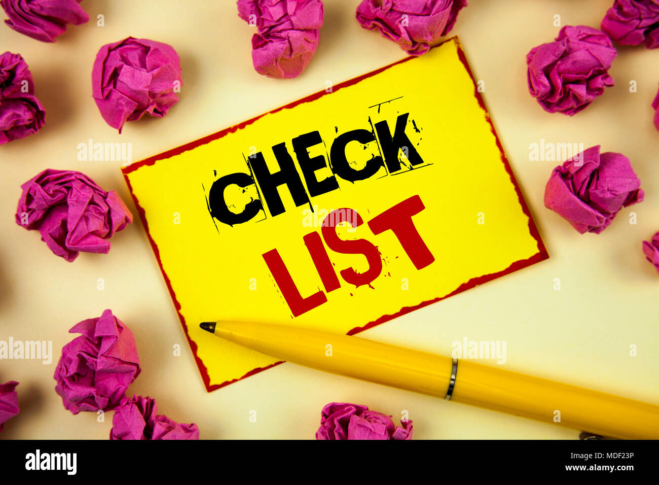 Conceptual hand writing showing Check List. Business photo text Items ...