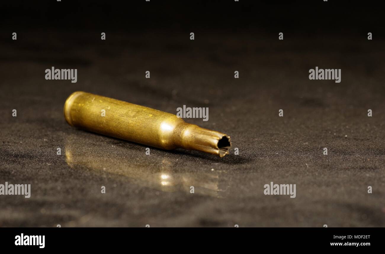 Spent Brass Rifle Round Casing. Bullet Close Up. UK Stock Photo - Alamy