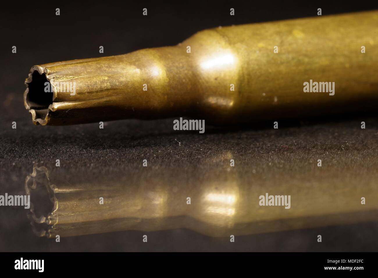 Spent Brass Rifle Round Casing. Bullet Close Up. UK Stock Photo - Alamy