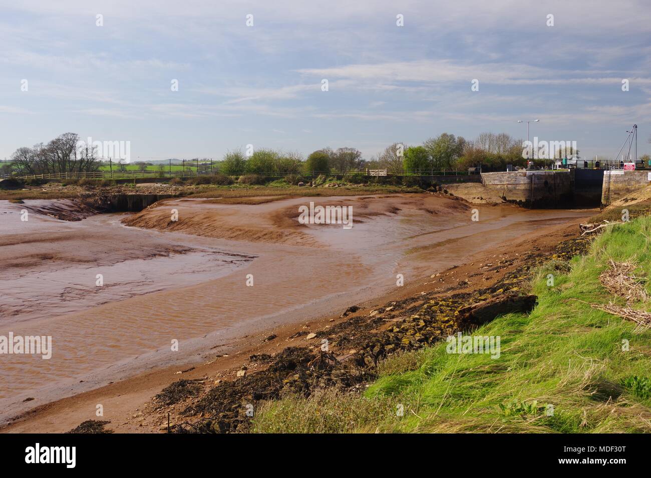 Lock Gates at the End of Exeter Ship Canal Joining the Exe Estuary at ...