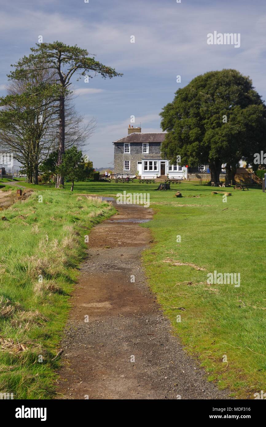 Turf Lock Hotel on the Exeter Ship Canal. Devon, UK. April, 2018 Stock ...