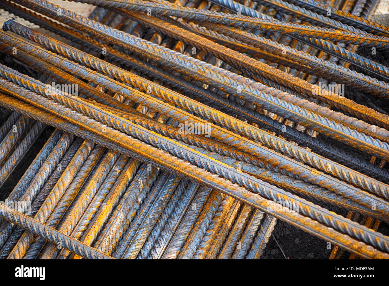 Stack of building armature. Close up Stock Photo - Alamy