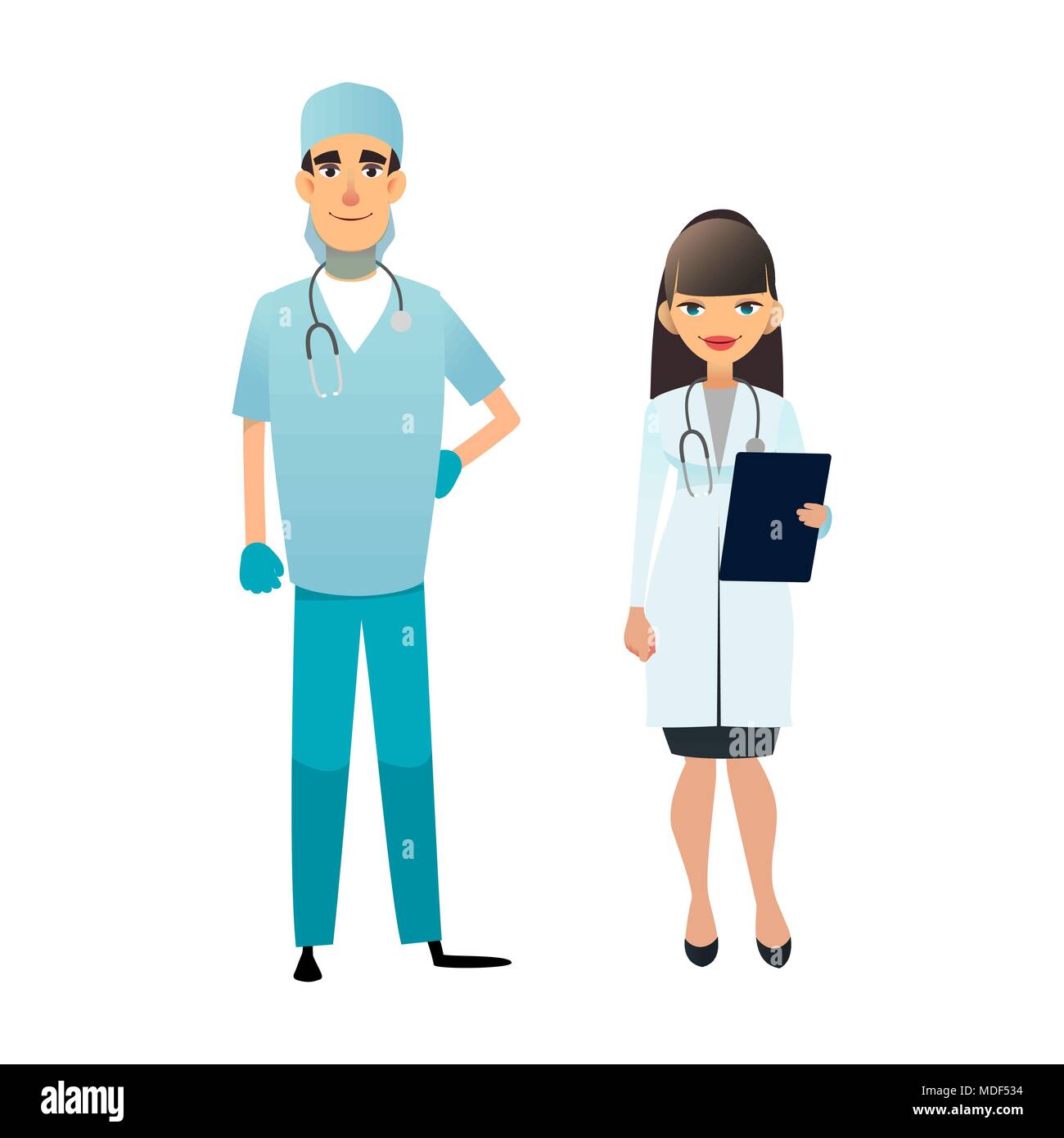 Doctor and nurse team. Cartoon medical staff. Medical team concept ...