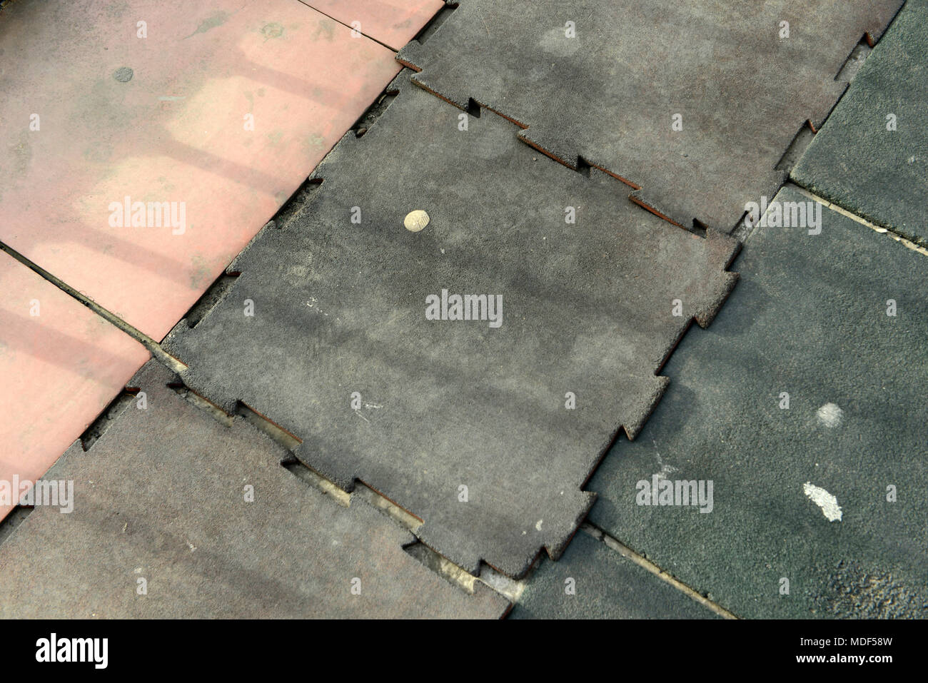 Interlocking rubber-based ground tiles on a bridge in Beijing, China ...