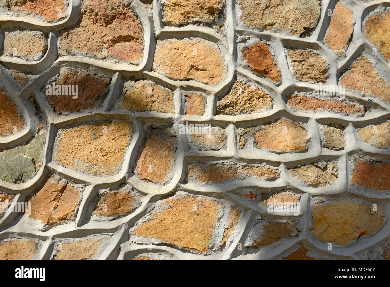 Recently repointed wall with rarely-seen protruding mortar at the ...