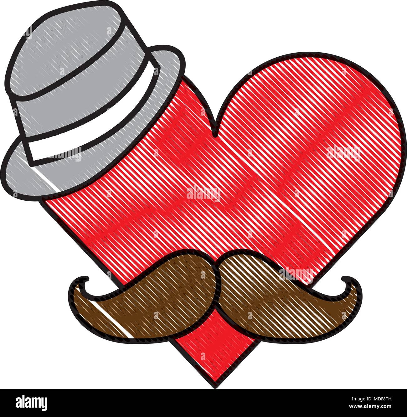 Cartoon mustache man in love hi-res stock photography and images - Alamy
