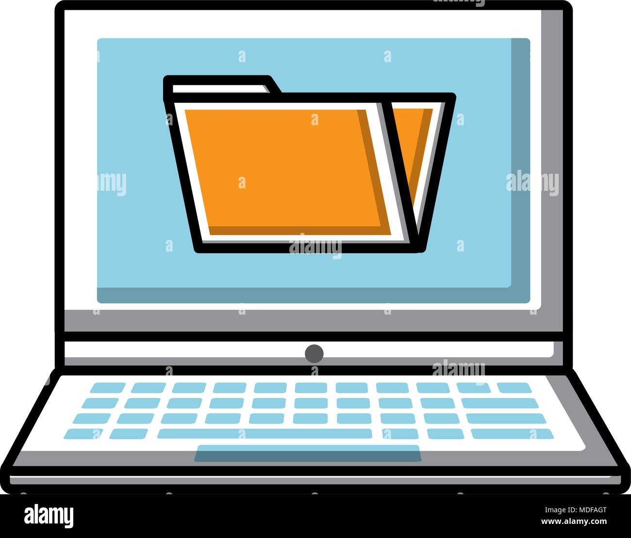 laptop folder file data information digital Stock Vector Image & Art ...