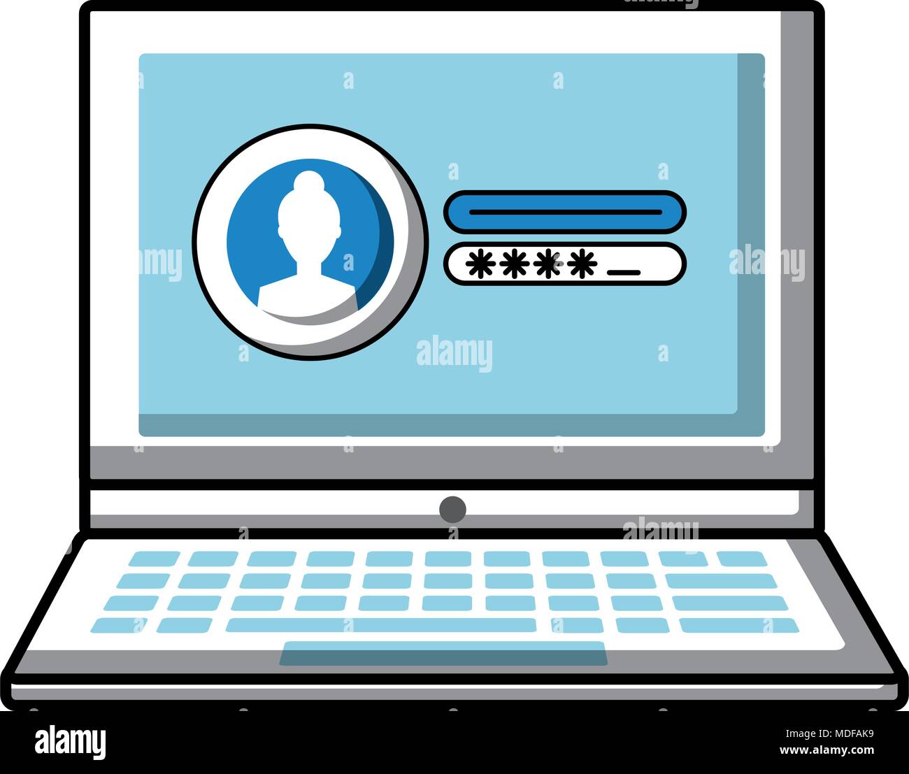 Woman laptop open page Stock Vector Images - Alamy