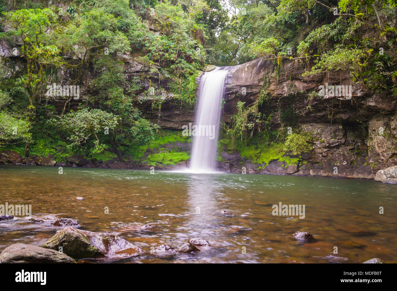 Beautiful waterfall with moving water Stock Photo - Alamy