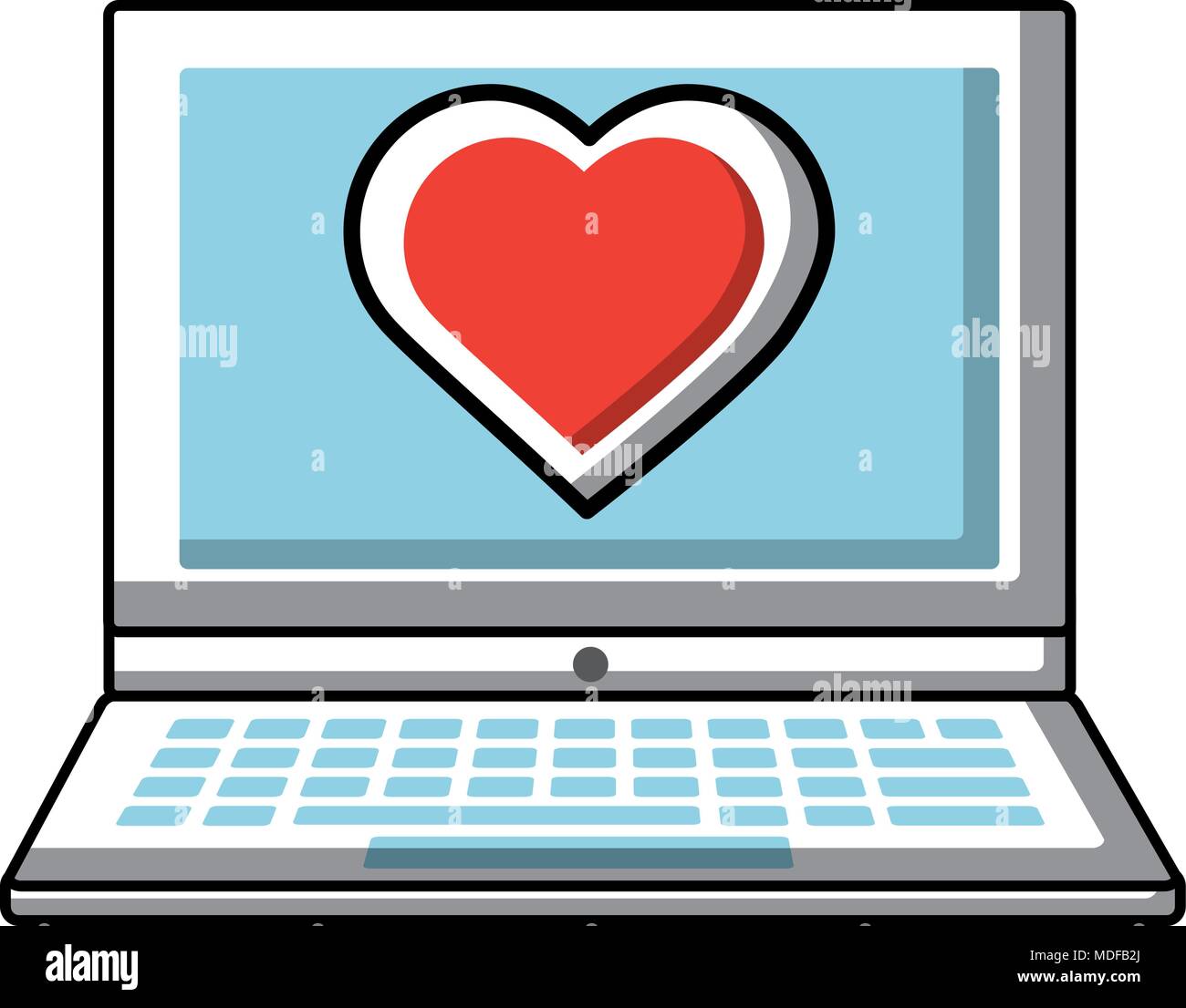 laptop heart in love on screen technology Stock Vector Image & Art - Alamy