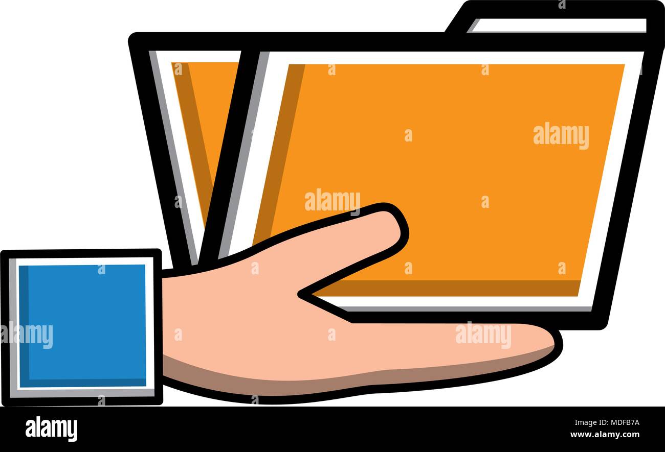 hand holding folder document archive Stock Vector Image & Art - Alamy