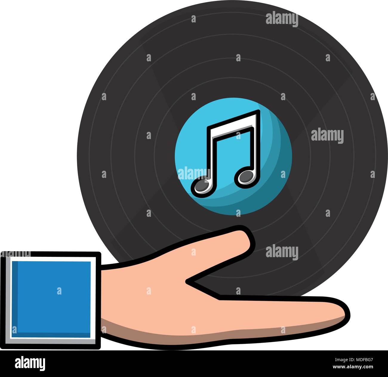 hand holding vintage vinyl music Stock Vector Image & Art - Alamy