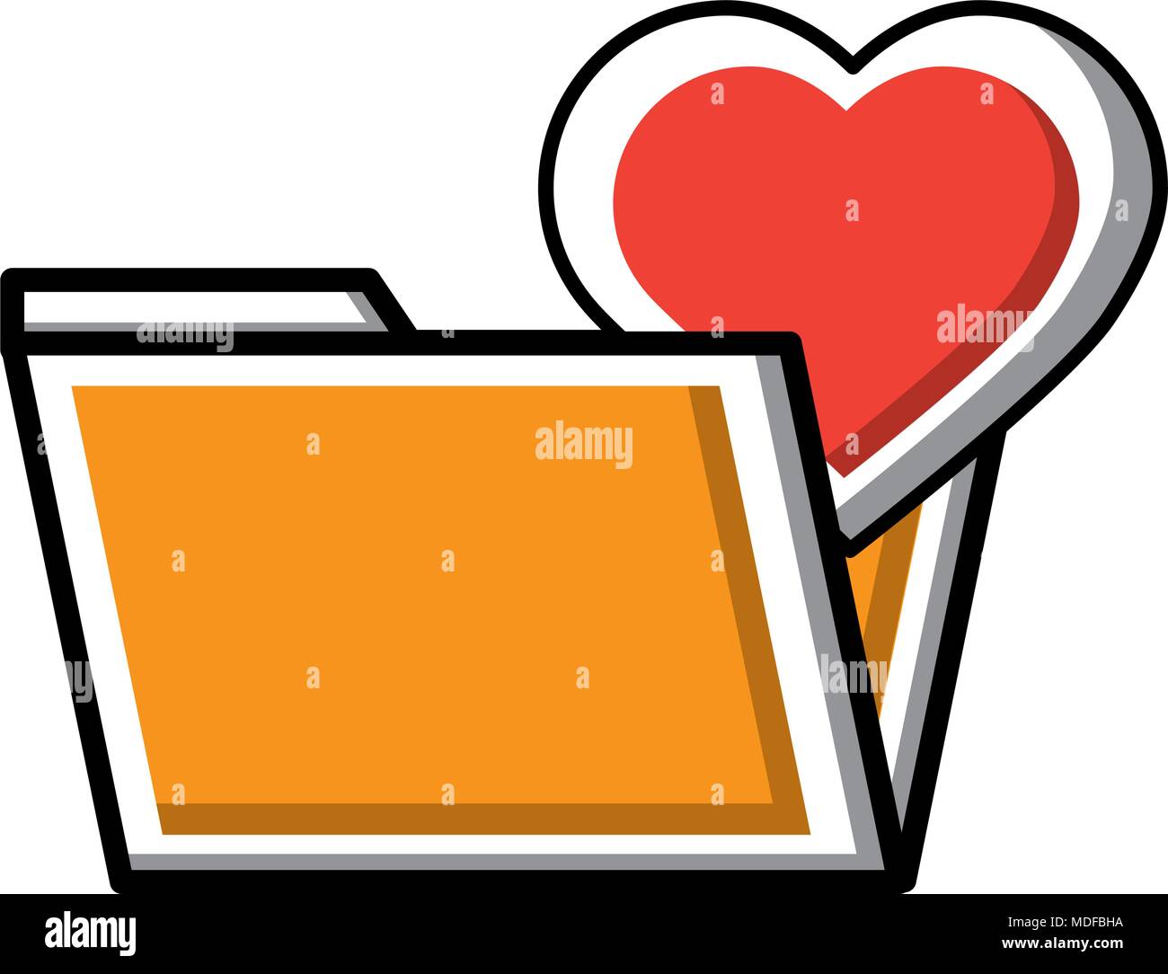 folder file heart in love romantic social media Stock Vector Image ...