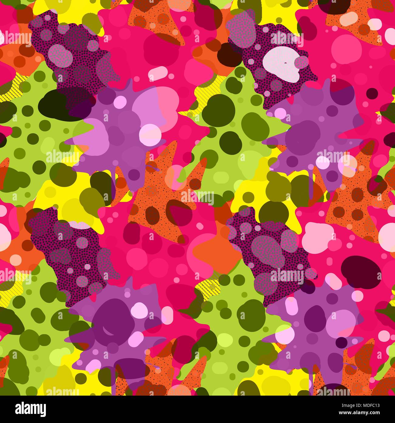Seamless repeating pattern of multi-colored spots and dots Stock Vector ...