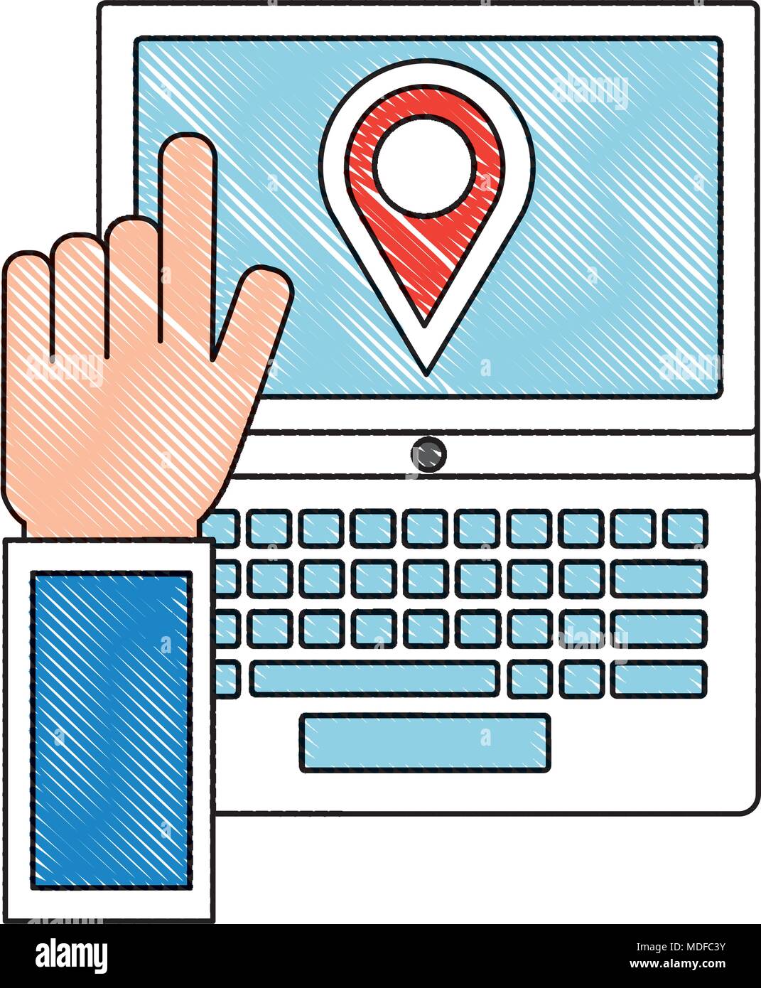 Pressing arrow Stock Vector Images - Alamy