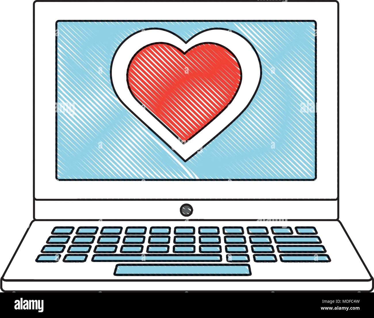 laptop heart in love on screen technology Stock Vector Image & Art - Alamy