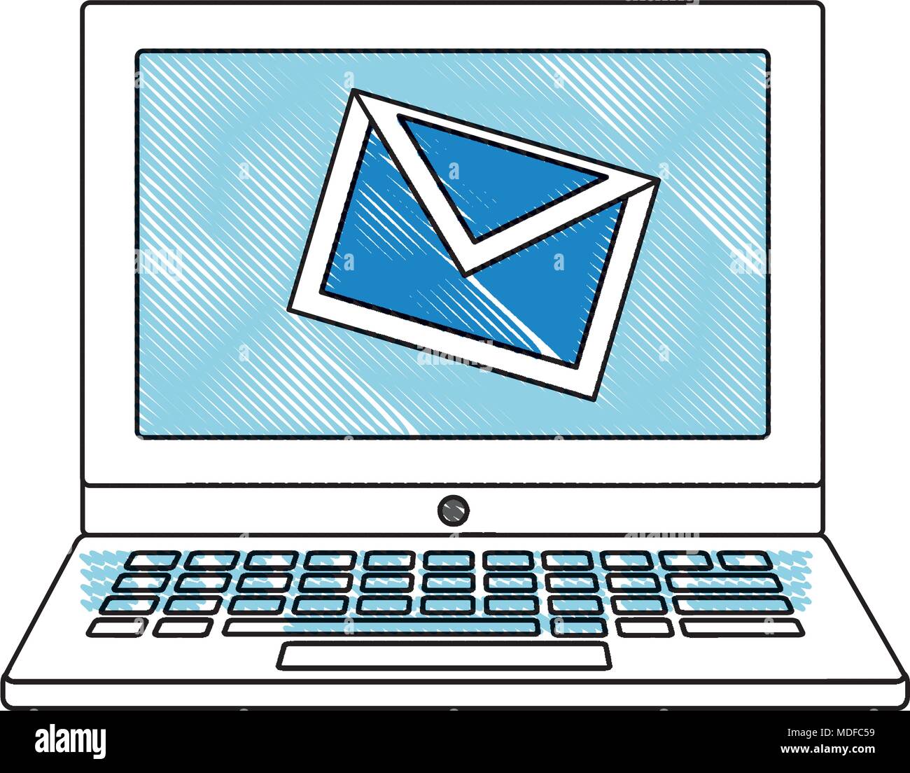 Using email computer screen Stock Vector Images - Alamy