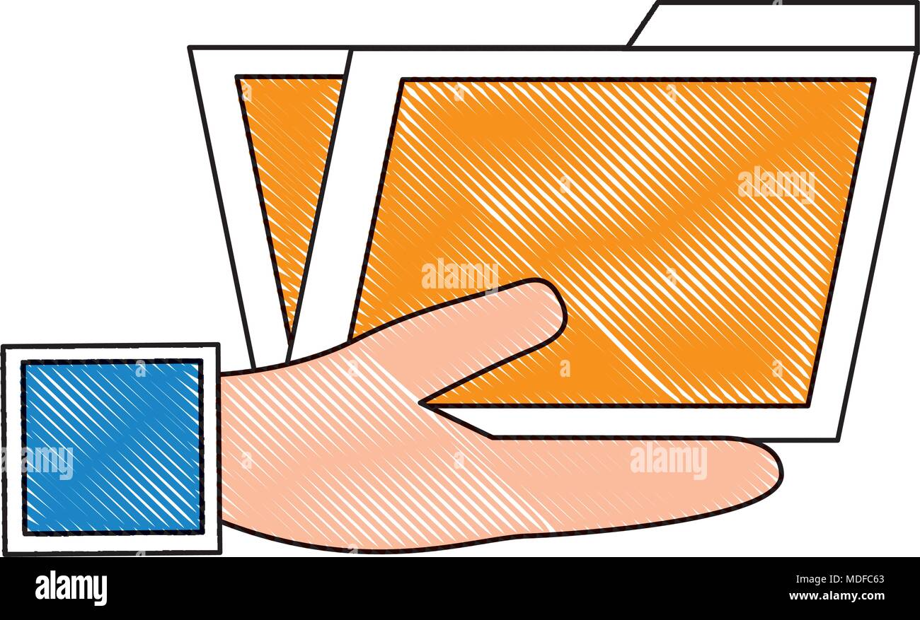 Woman holding paper folder Stock Vector Images - Alamy