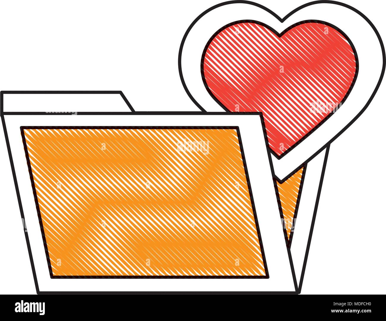 folder file heart in love romantic social media Stock Vector Image ...