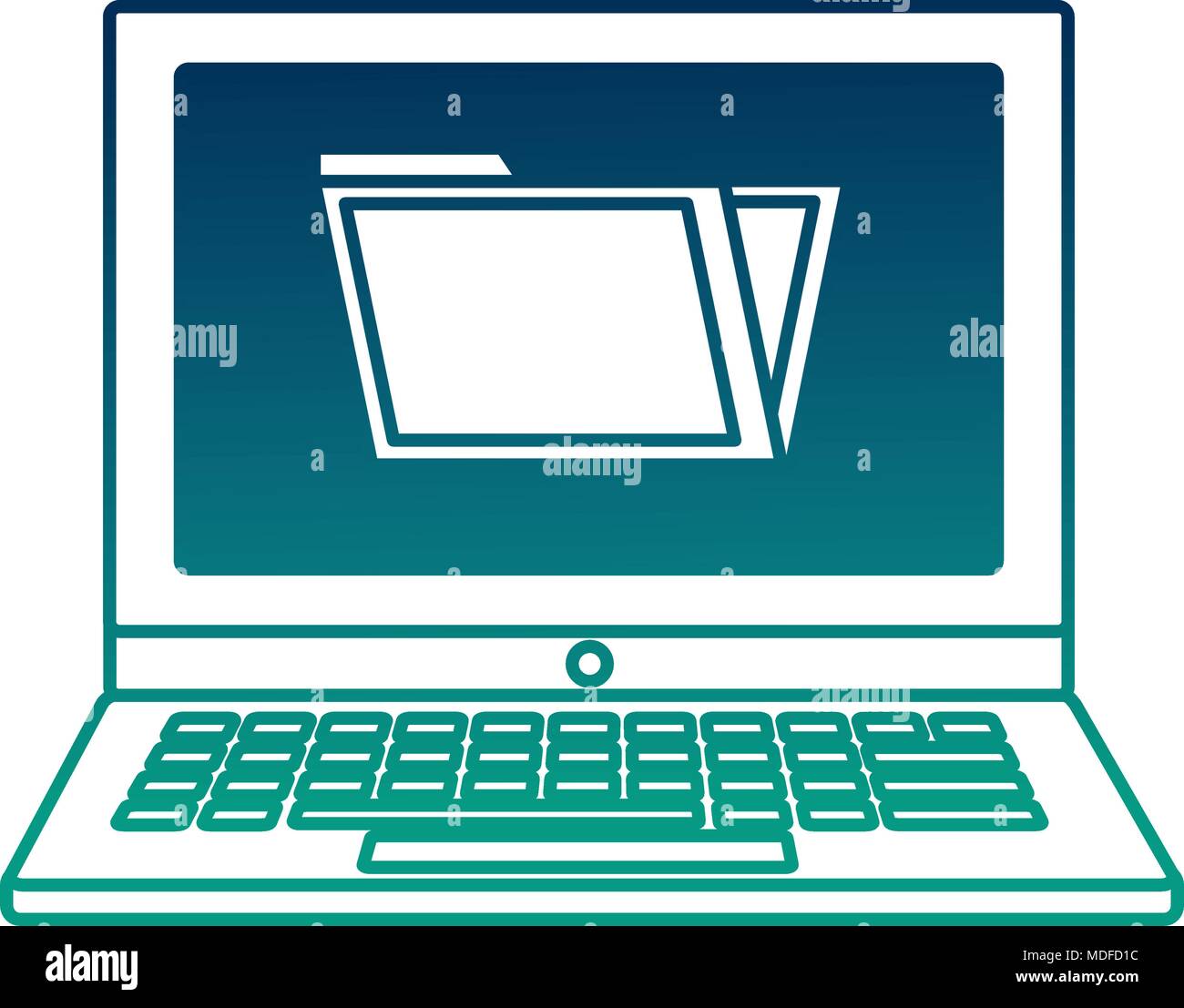 laptop folder file data information digital Stock Vector Image & Art ...