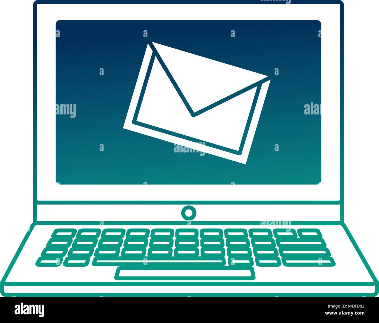 laptop device and email on screen Stock Vector Image & Art - Alamy
