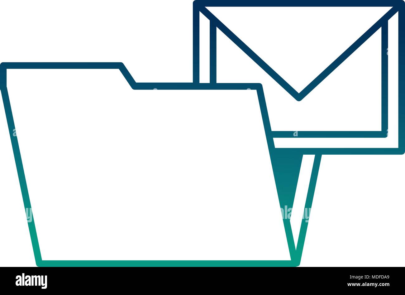 folder file with envelope email Stock Vector Image & Art - Alamy