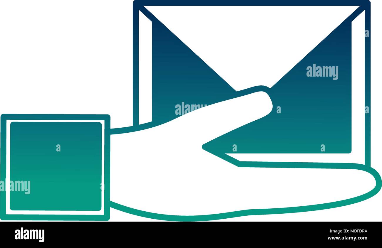 hand holding message letter communication social media Stock Vector ...