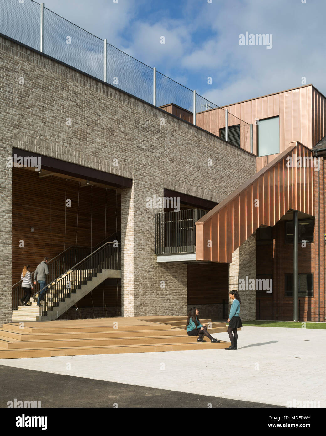 Detail view of Bronze Clad Stairs to the MUGA. Stephen Perse Foundation ...