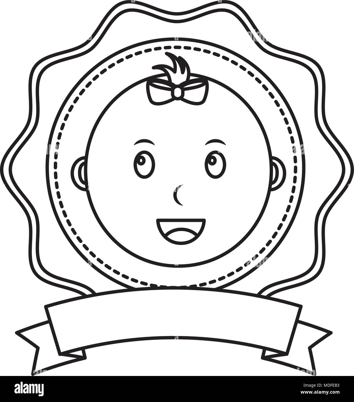 label baby shower face little baby girl Stock Vector Image & Art - Alamy