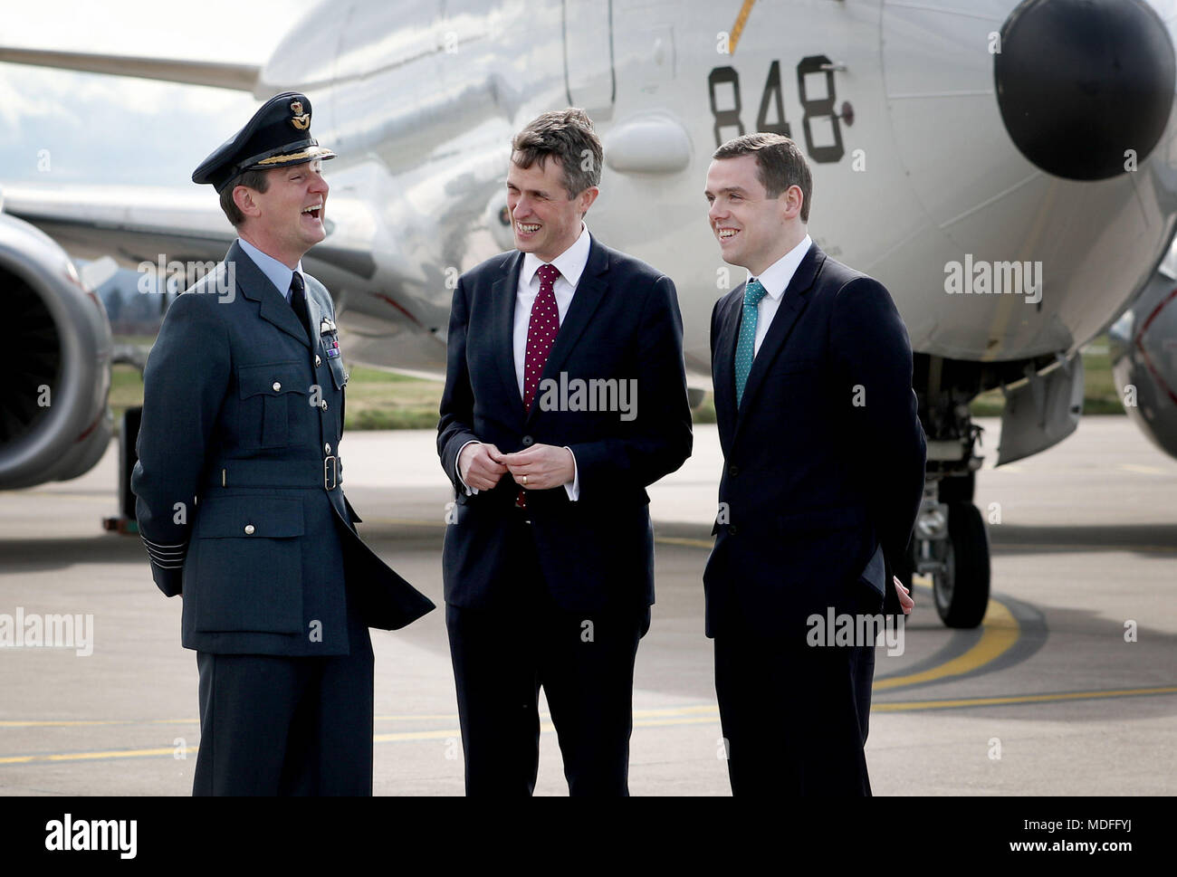 Defence Secretary Gavin Williamson with Station Commander Group Captain ...