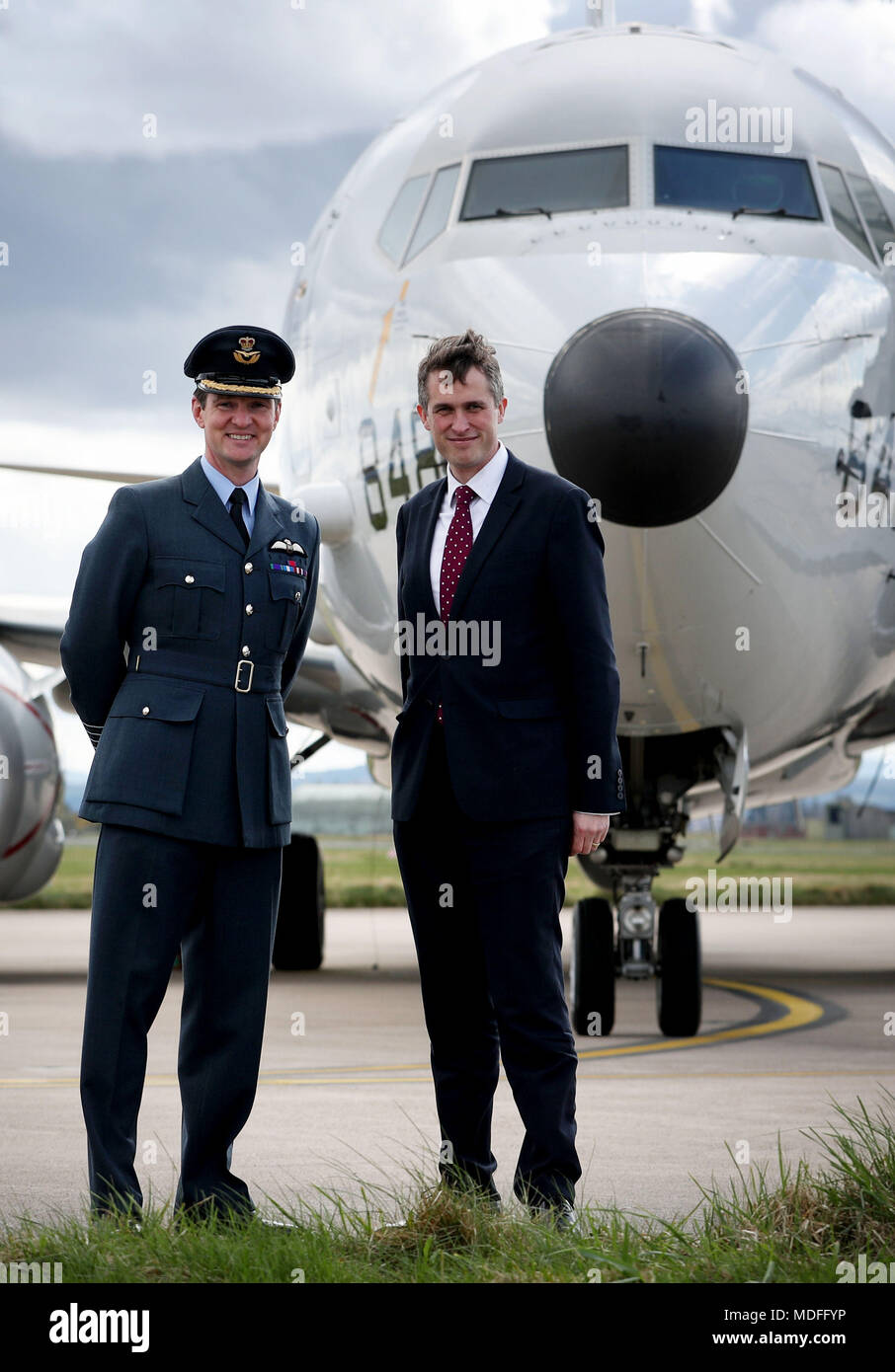 Defence Secretary Gavin Williamson with Station Commander Group Captain ...