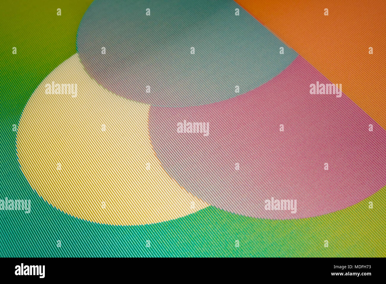 Abstract closeup of circles, curves and geometry from a holographic ...