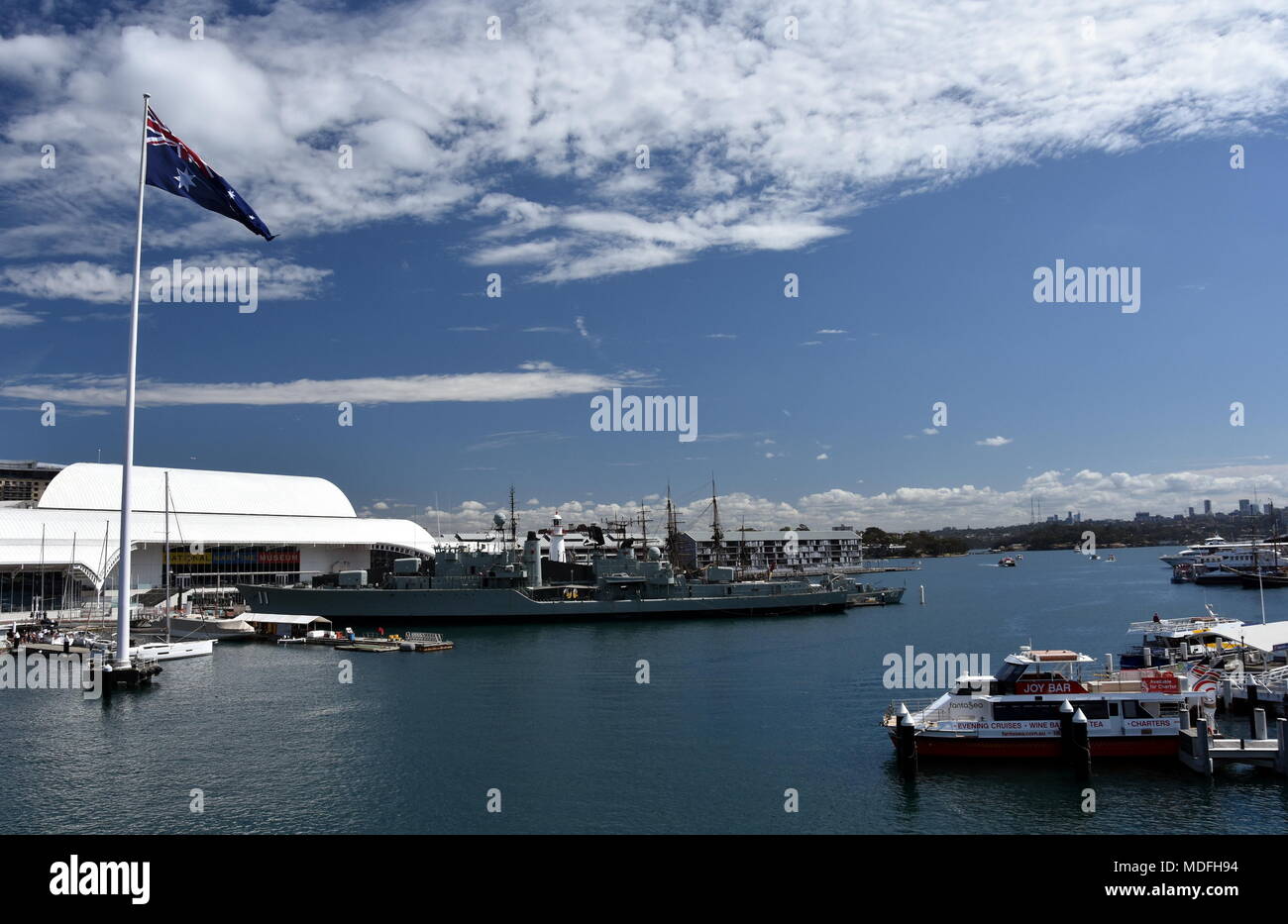 Sydney, Australia - Oct 07, 2017. HMAS Vampire moored in Darling ...