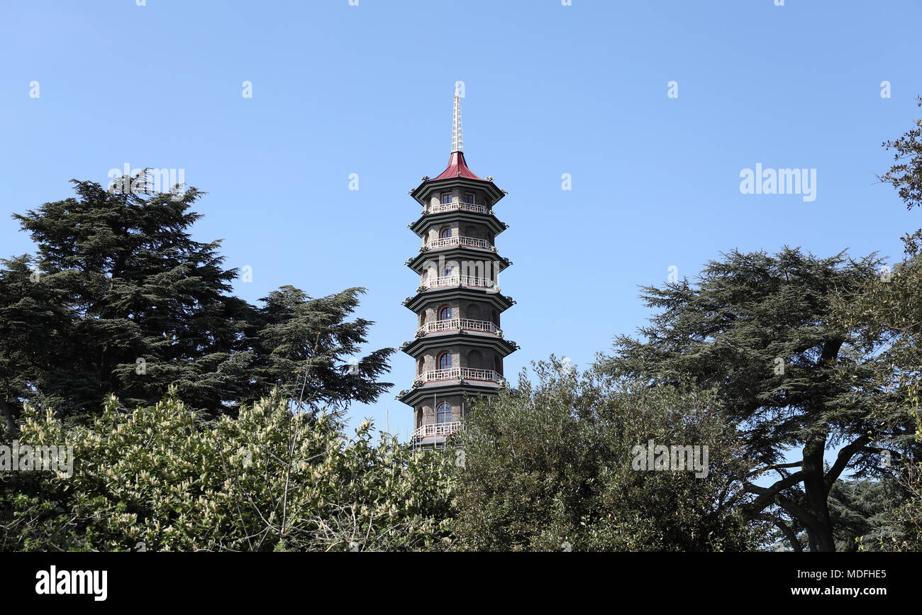 General view of the Great Pagoda at Kew Gardens in west London Stock ...
