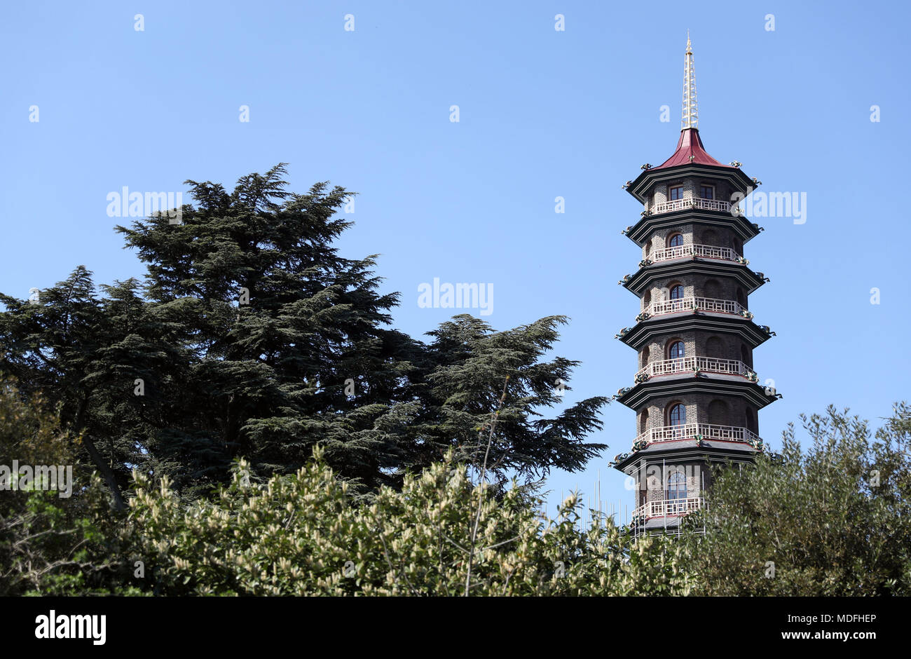 General view of the Great Pagoda at Kew Gardens in west London Stock ...