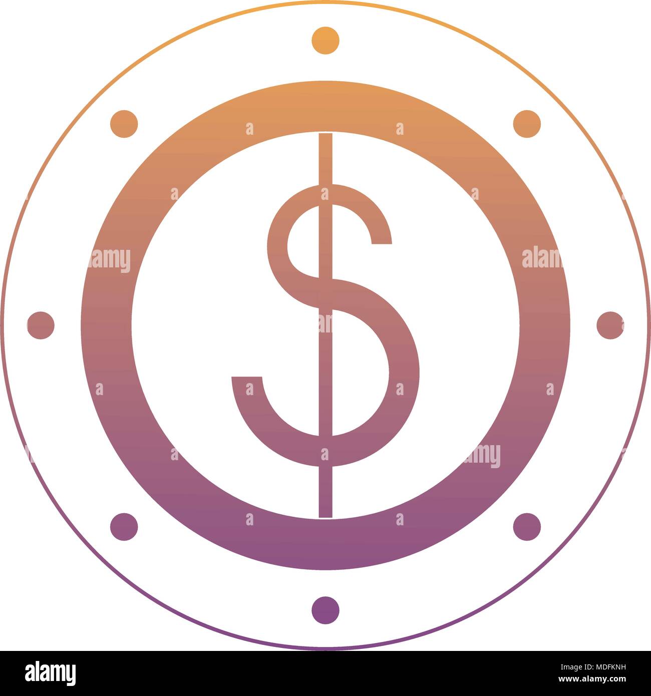 money coin icon over white background, vector illustration Stock Vector ...