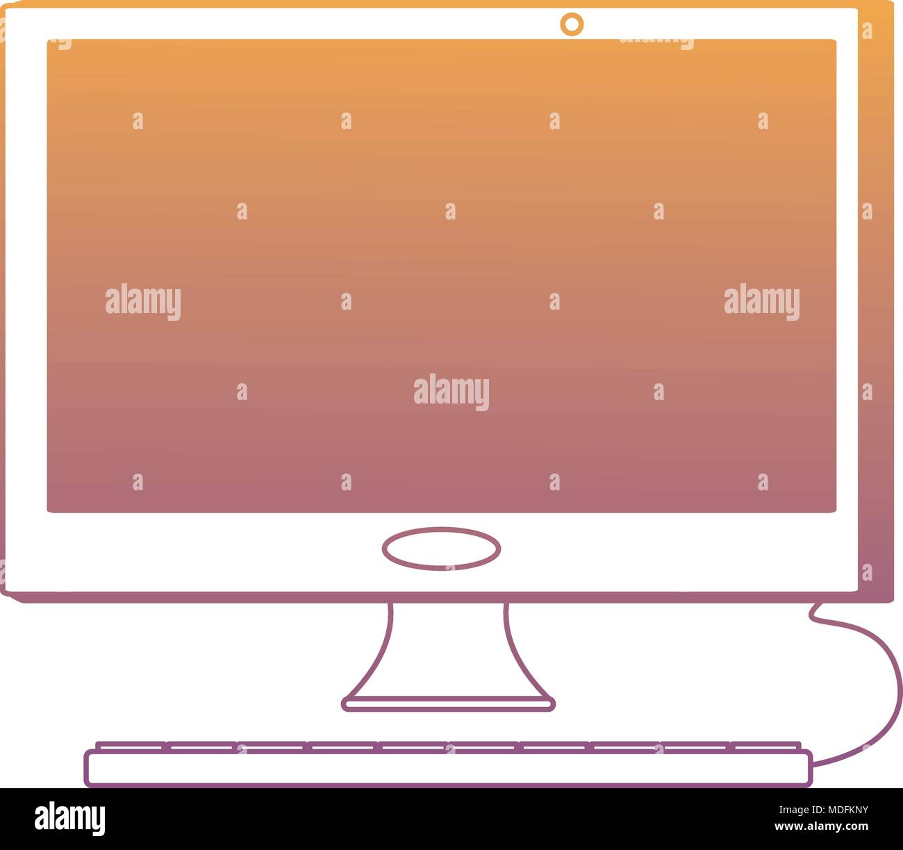 computer with keyboard icon over white background, colorful design ...
