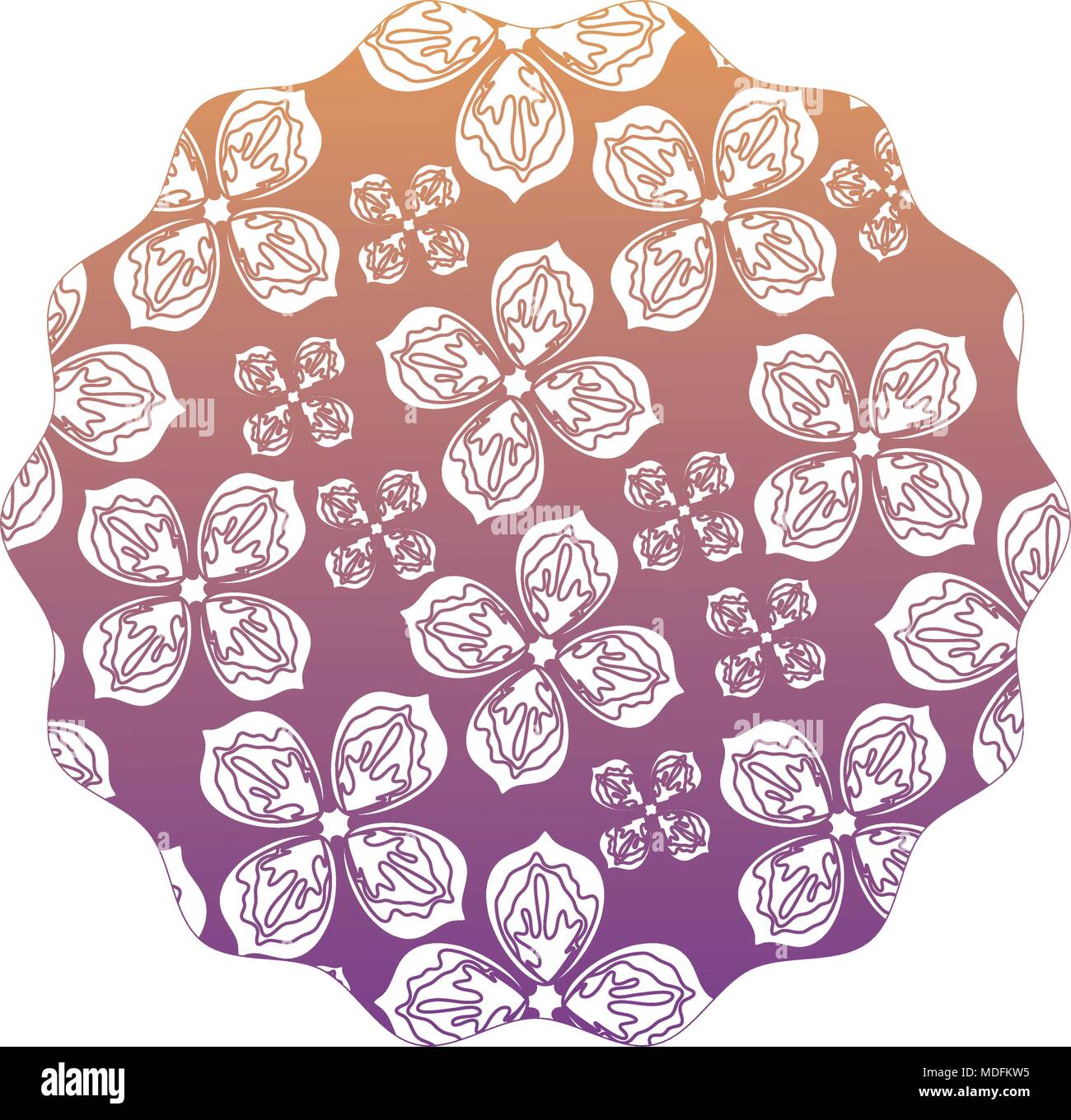 colorful decorative circular frame with floral design. vector ...