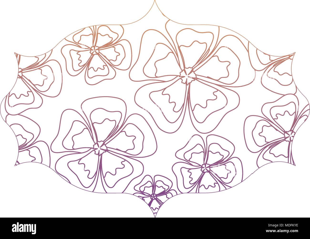 colorful arabic frame with beautiful flowers design. vector ...