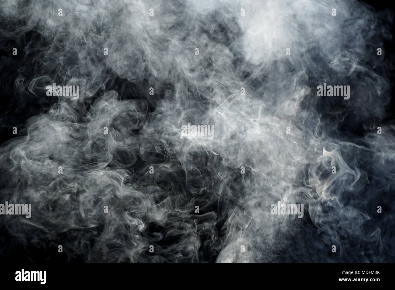 Abstract White smoke isolated on black background. Abstract smog clouds ...