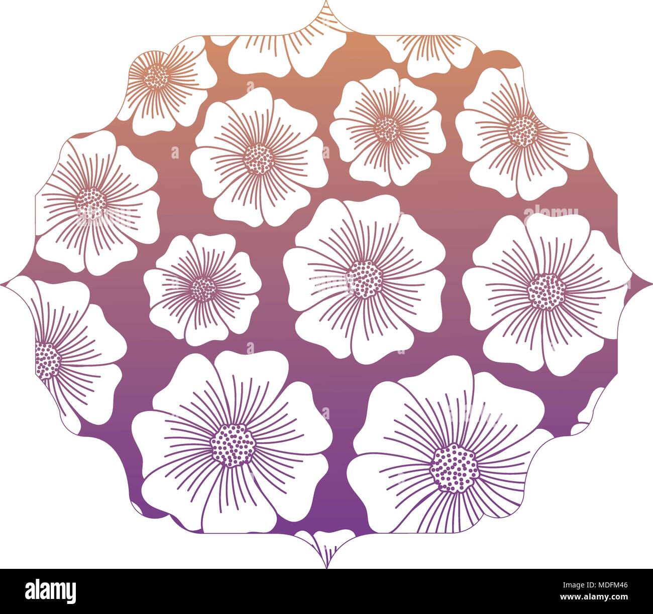 colorful arabic frame with beautiful flowers design. vector ...