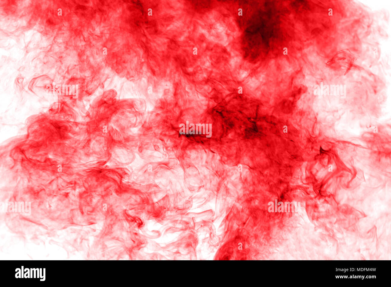 red smoke explode isolated on white background Stock Photo - Alamy