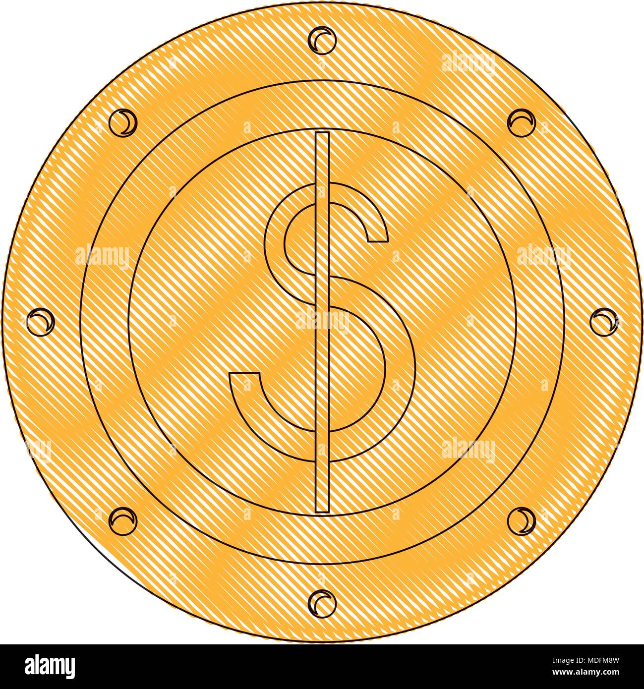 money coin icon over white background, vector illustration Stock Vector ...
