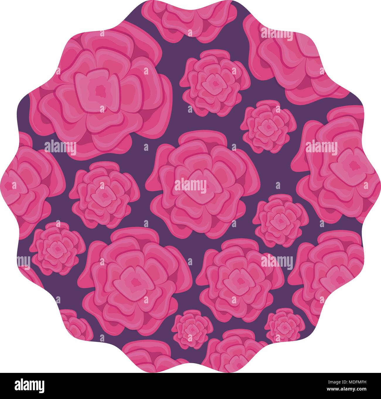 colorful circular frame with beautiful flowers design, vector ...