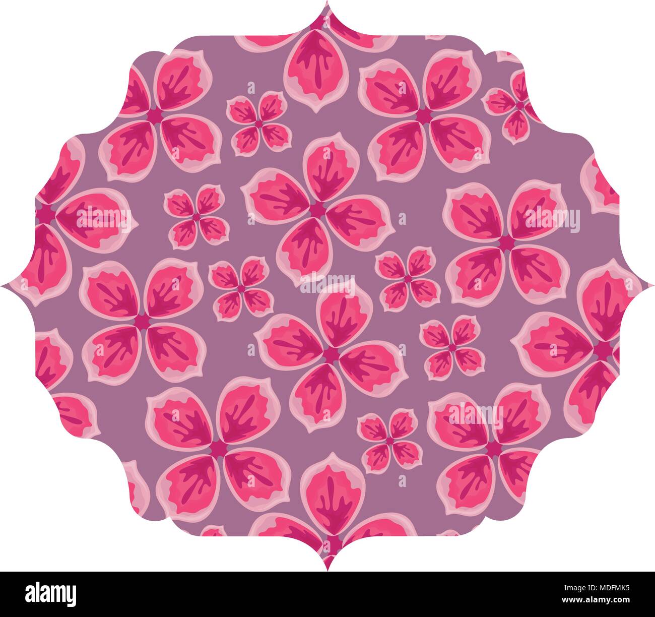 colorful decorative frame with floral design. vector illustration Stock ...