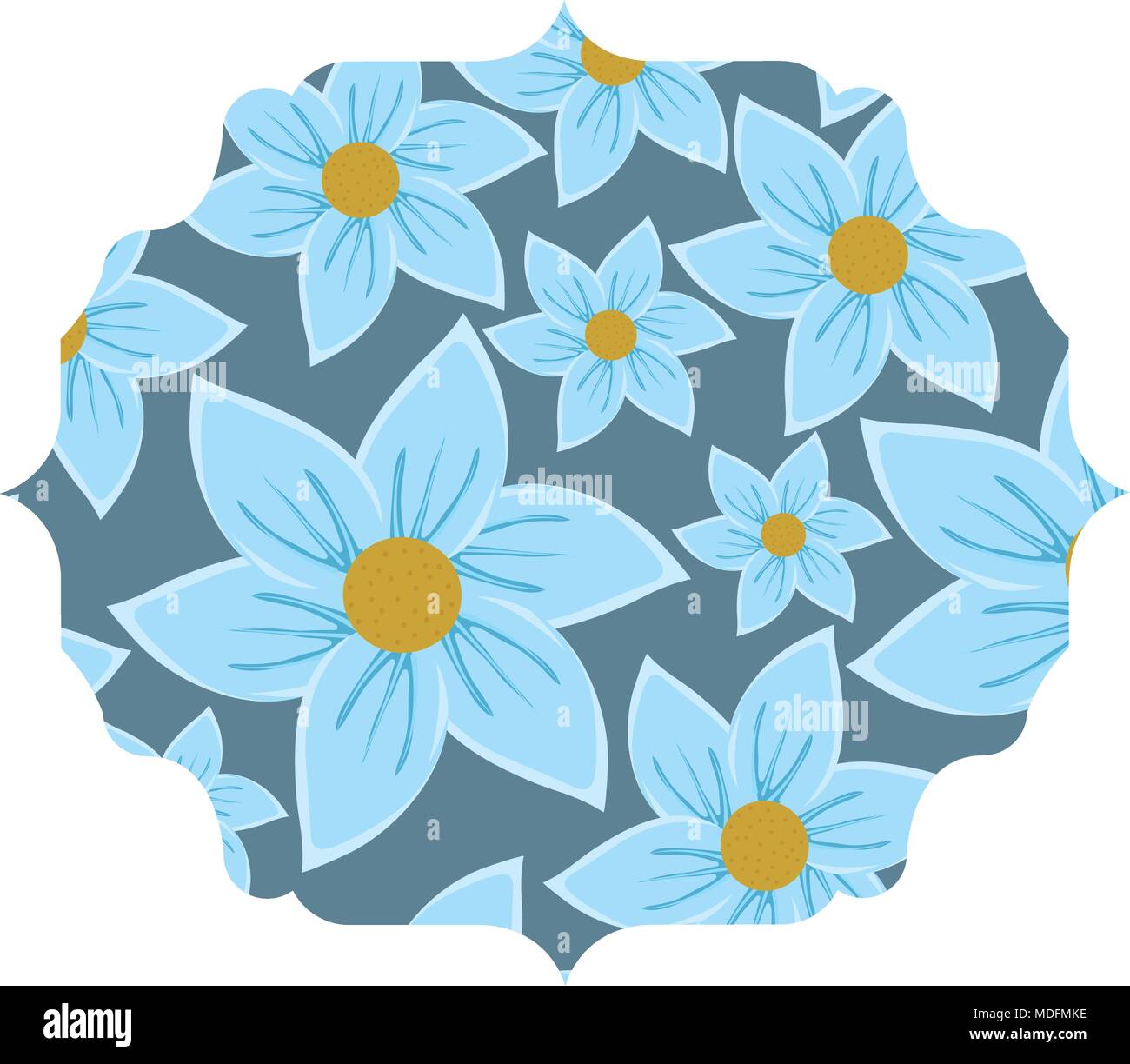 arabic frame with beautiful flowers design, vector illustration Stock ...