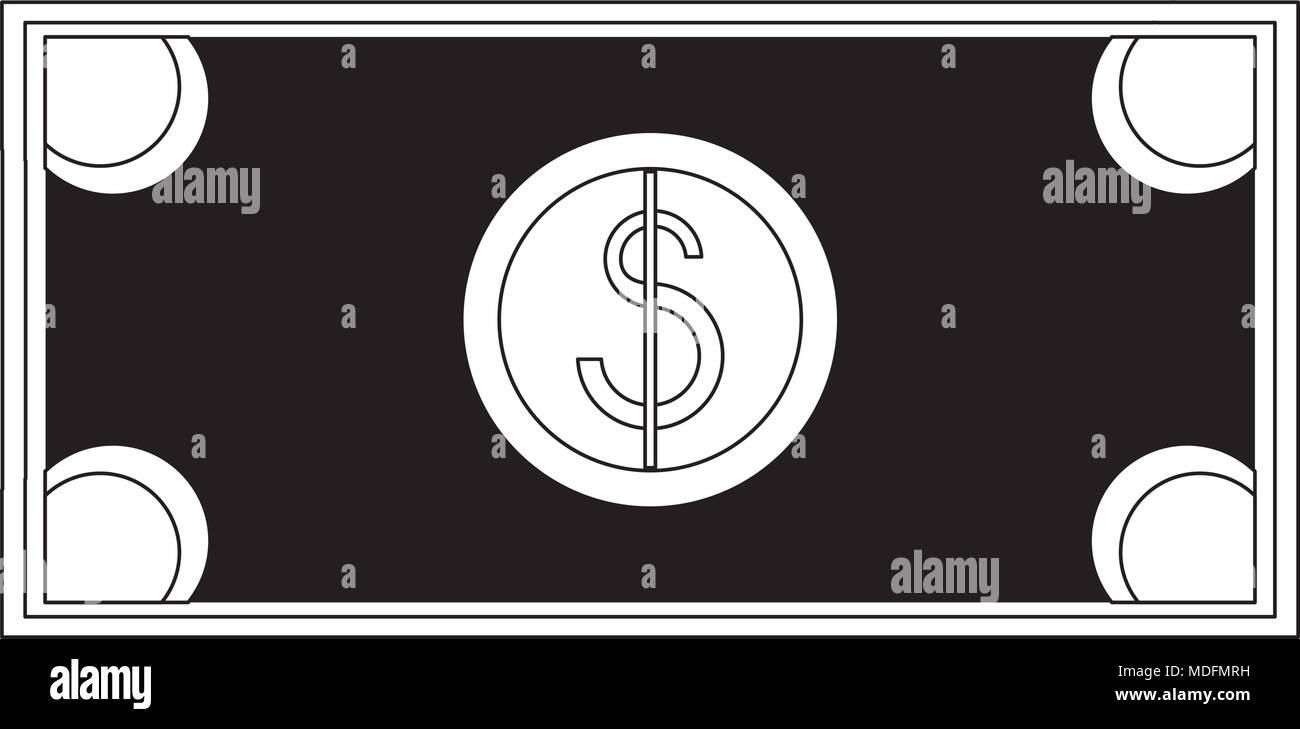 money bill icon over white background, black and white design. vector ...