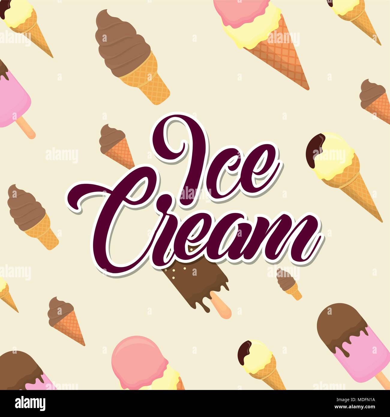 ice cream background, colorful design. vector illustration Stock Vector ...