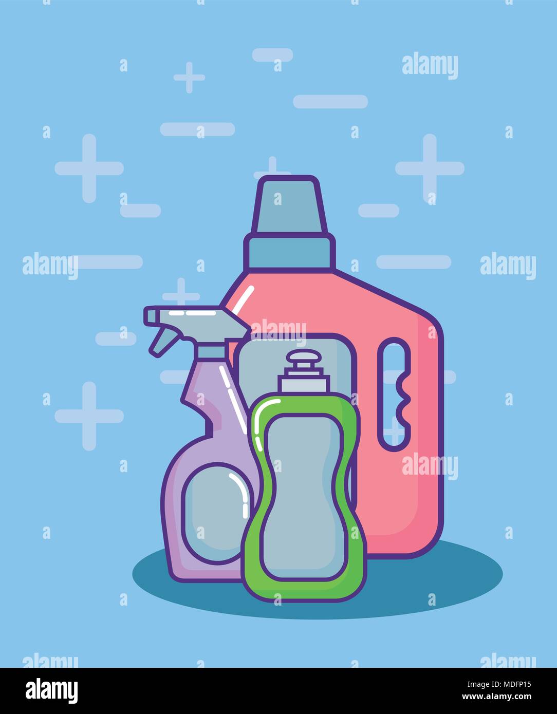 cleaning supplies design with detergent bottle and cleaning bottles ...
