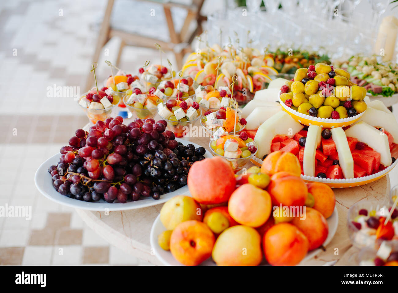 Buffet food on a table Stock Photo - Alamy